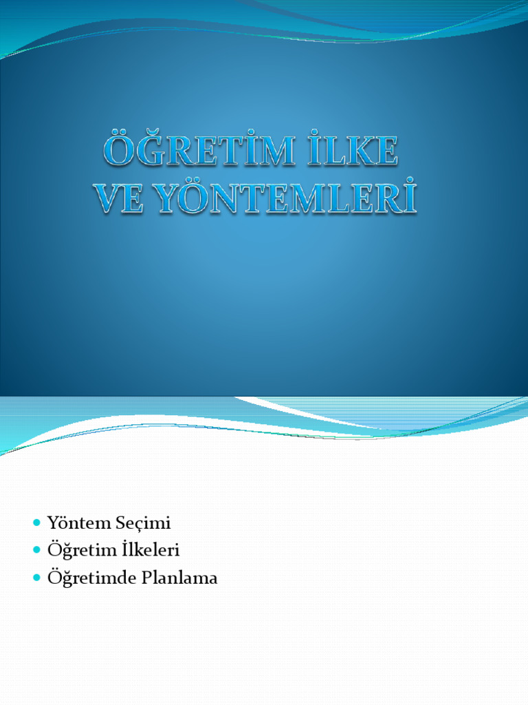 Ogretim Ilkeleri | PDF