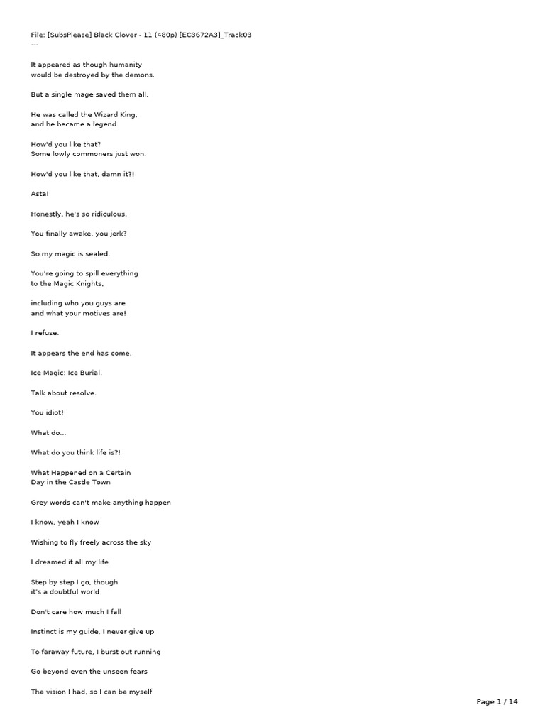 (SubsPlease) Black Clover - 11 (480p) (EC3672A3) - Track03 | PDF