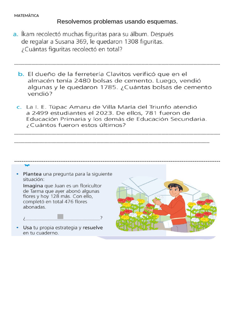 Ficha Problemas Usando Esquemas | PDF