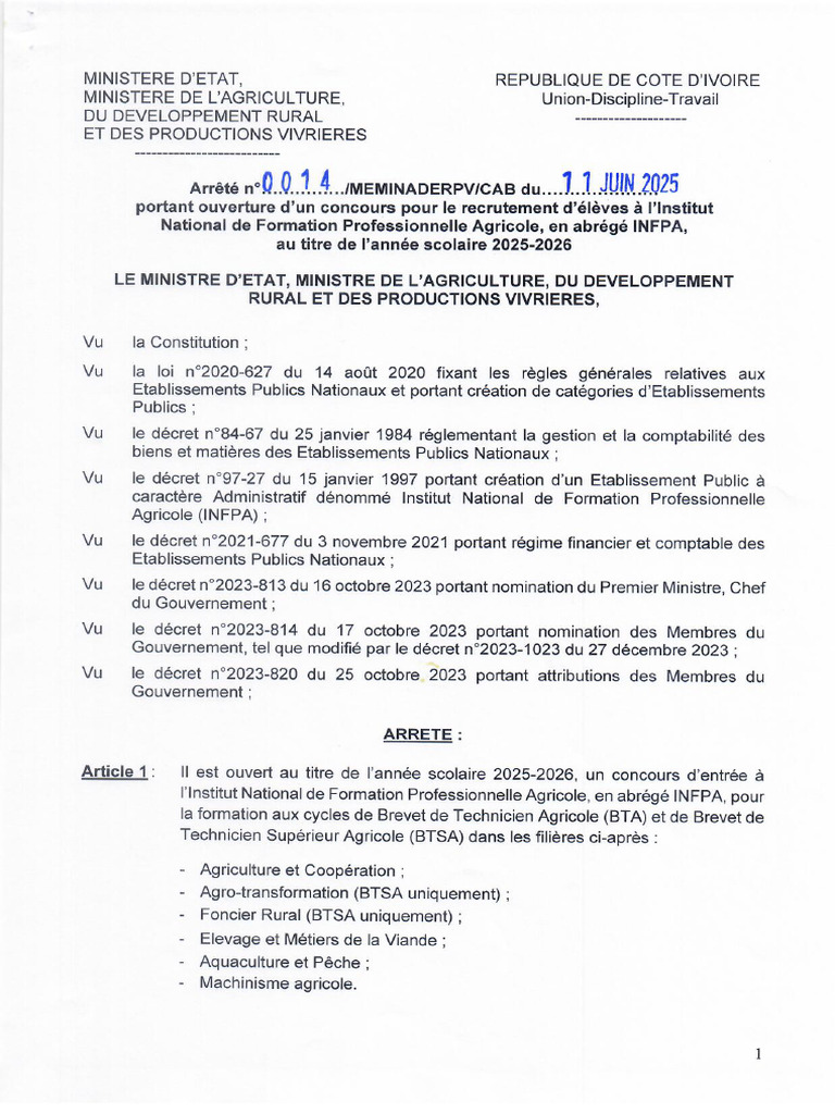 Arrete Concours | PDF