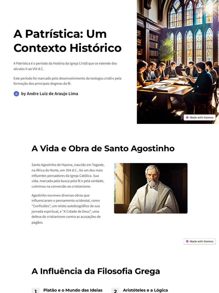 A Patristica Um Contexto Historico | PDF | Agostinho de Hipona | Deus