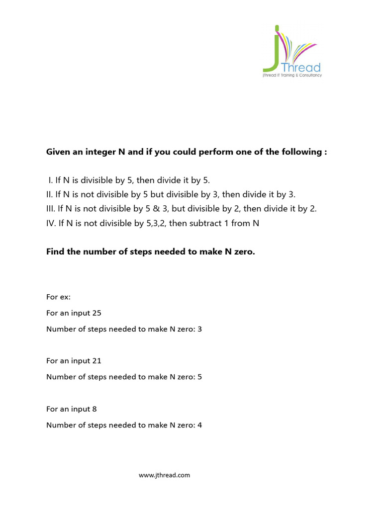 Steps to Reduce N to Zero | PDF