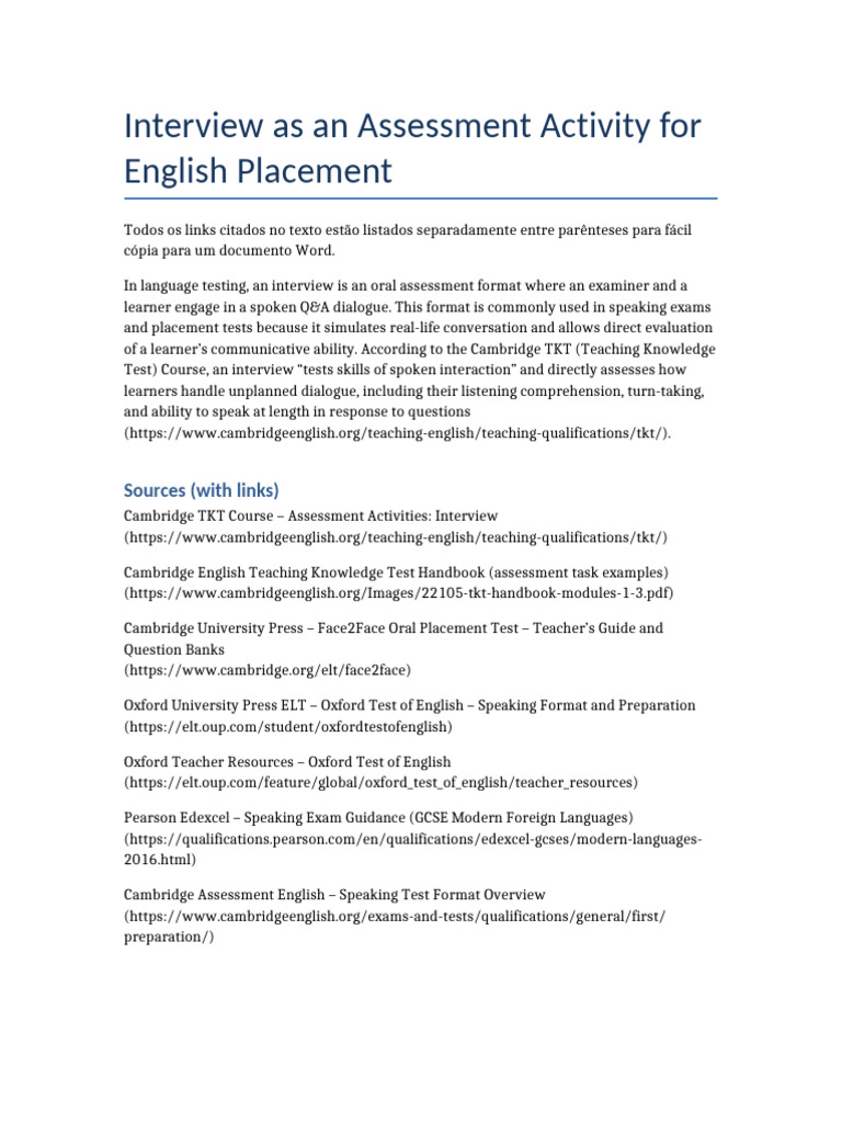 Interview Assessment Lex English | PDF