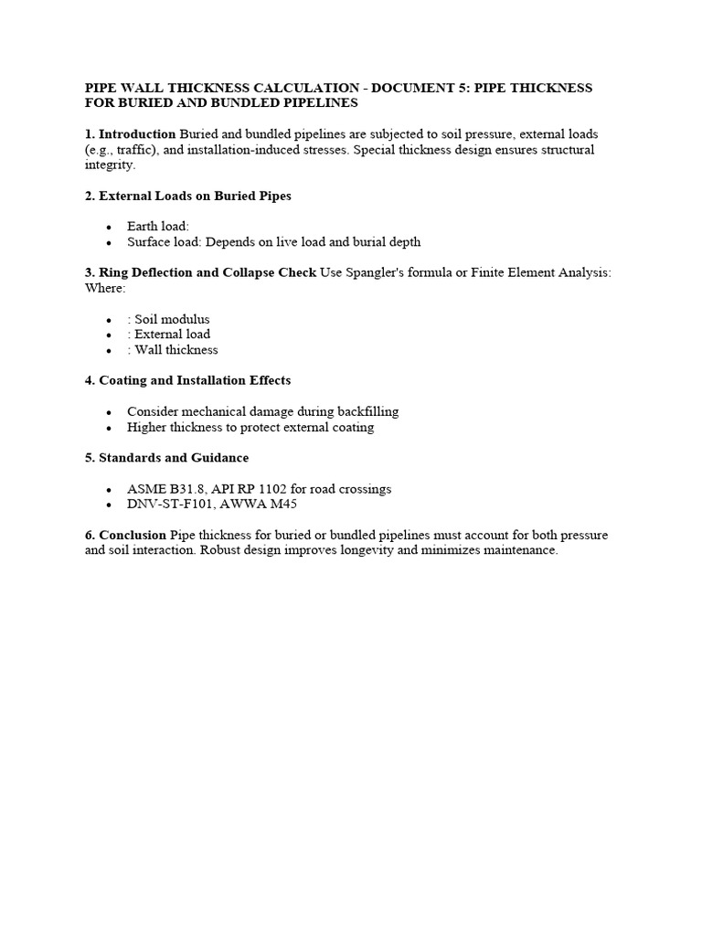 SDR 34 Pipe Thickness & Corrosion Allowance | PDF