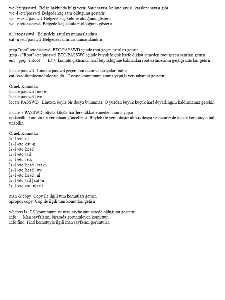 Linux Calisma Komutlar | PDF