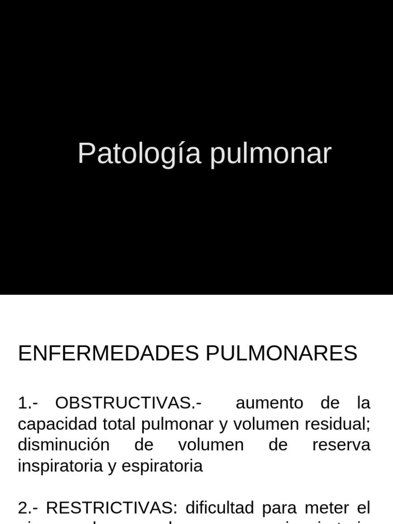 Patologia Pulmonar 2 | PDF | Pulmón | Enfermedades y trastornos humanos