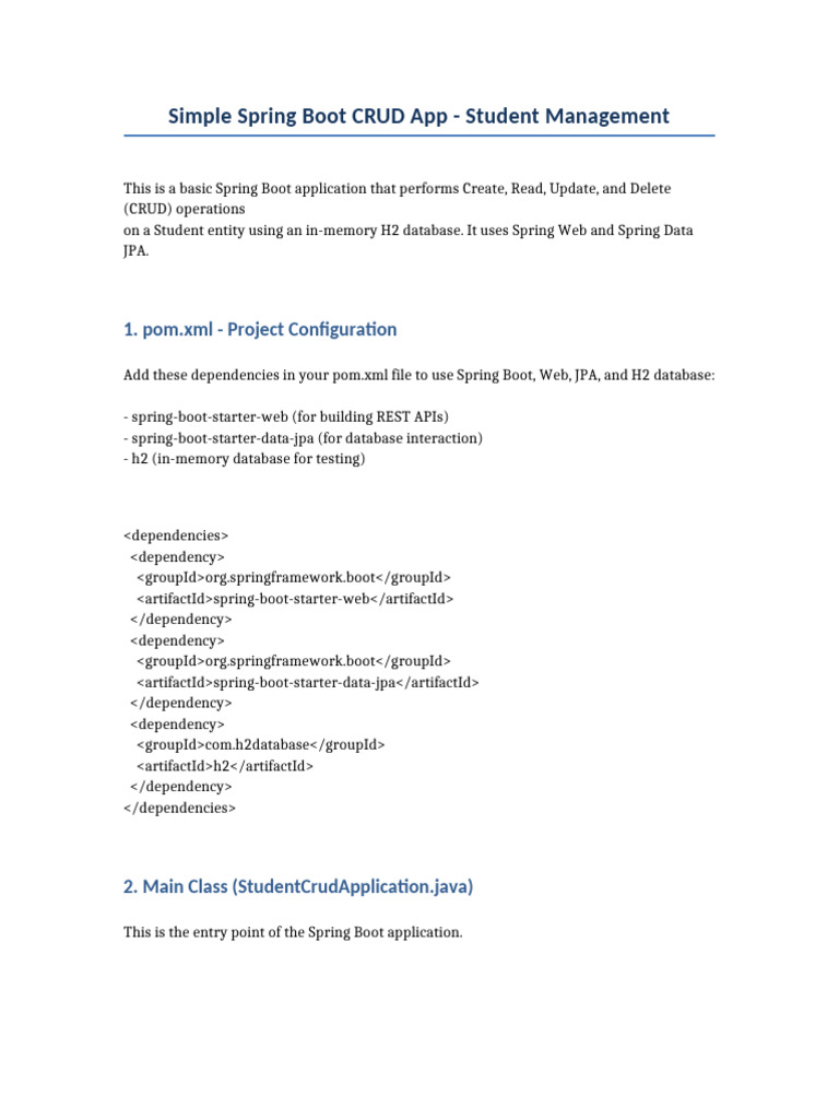 Simple SpringBoot CRUD App | PDF | Databases | Computing