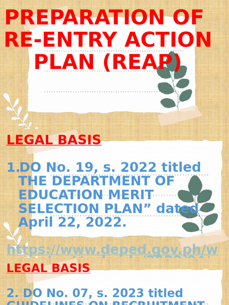 Re Entry Action PLan | PDF | Repeal | Justice