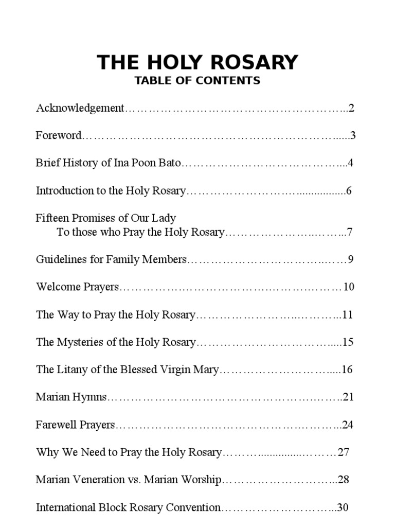 Holy Rosary Guide | PDF | Rosary | Mary, Mother Of Jesus