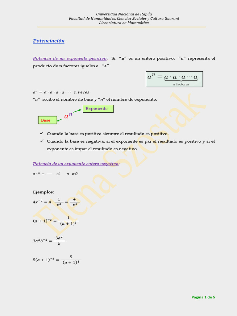 06 Potenciación | PDF | Exponenciación | Multiplicación