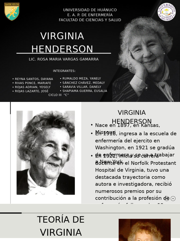 Teoría de Enfermería de Virginia Henderson | PDF | Enfermería | Sicología