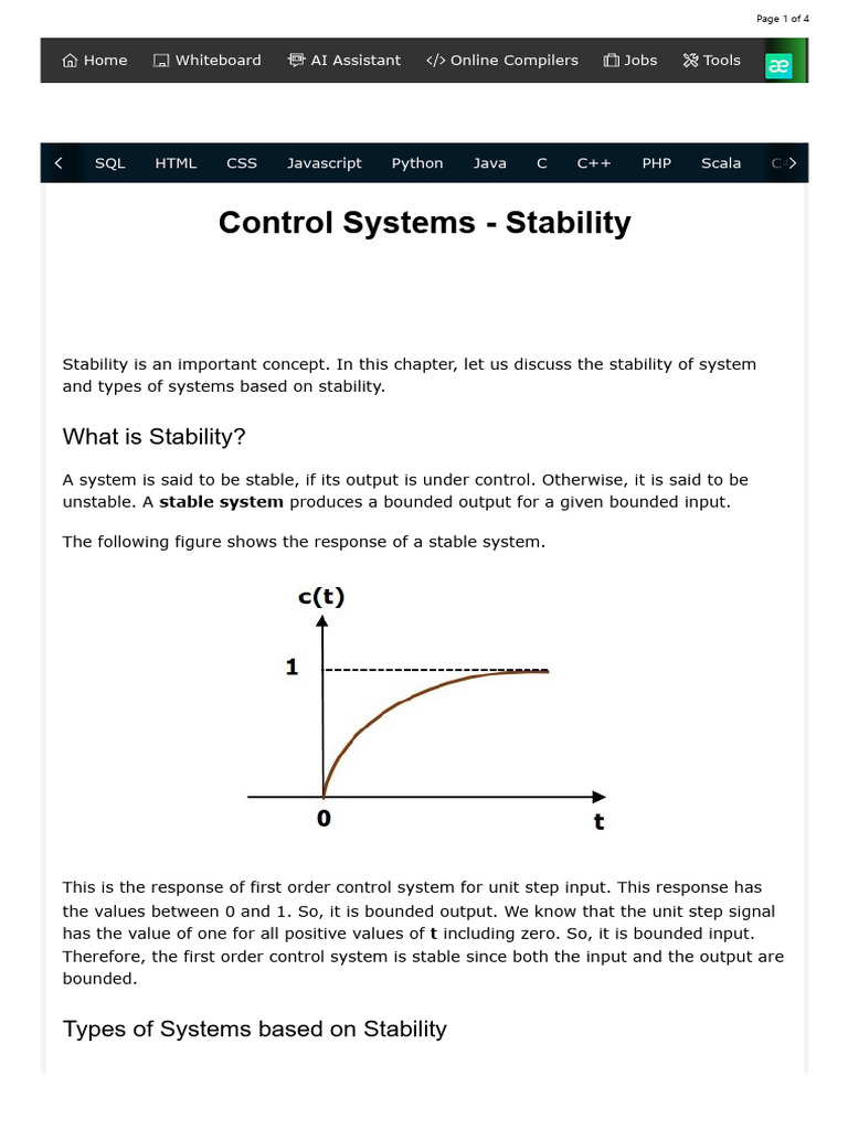 Control Systems Stability Analysis | PDF | Control Theory | Control Flow