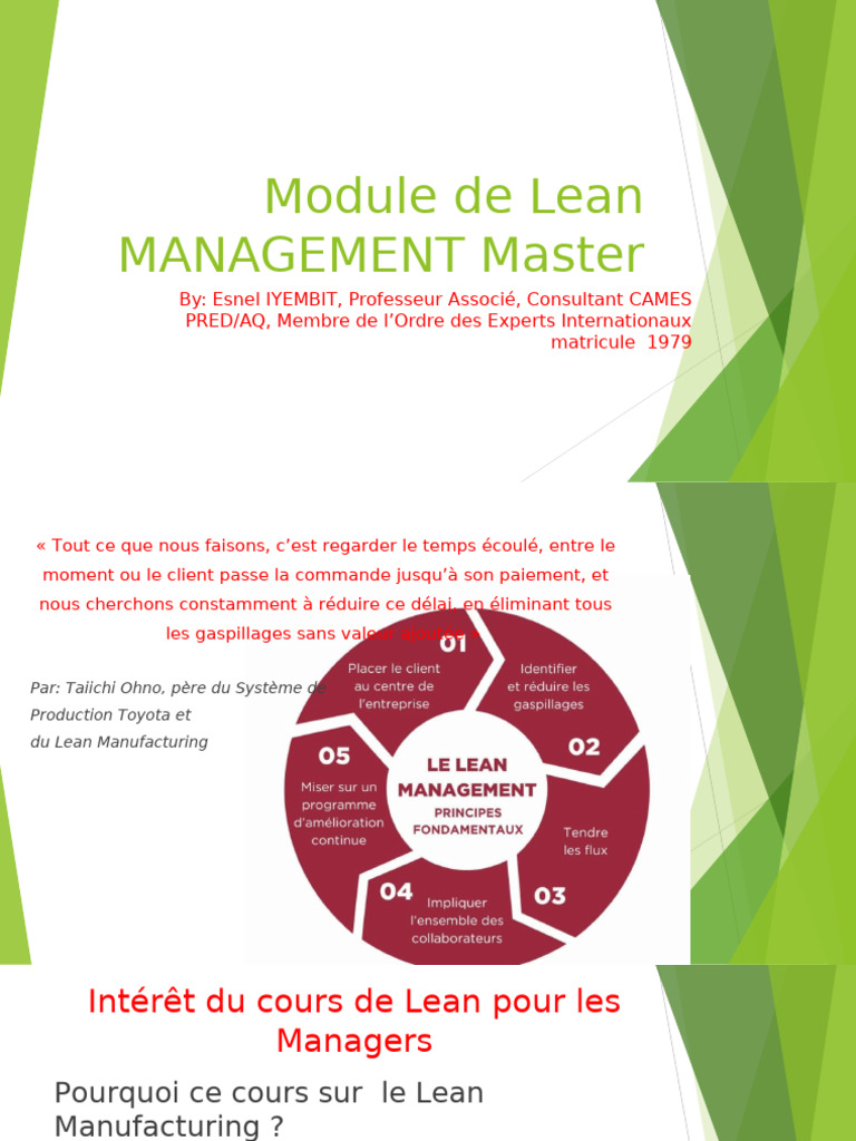 Module de Lean MANAGEMENT Master 2023 | PDF | Lean (production) | Business