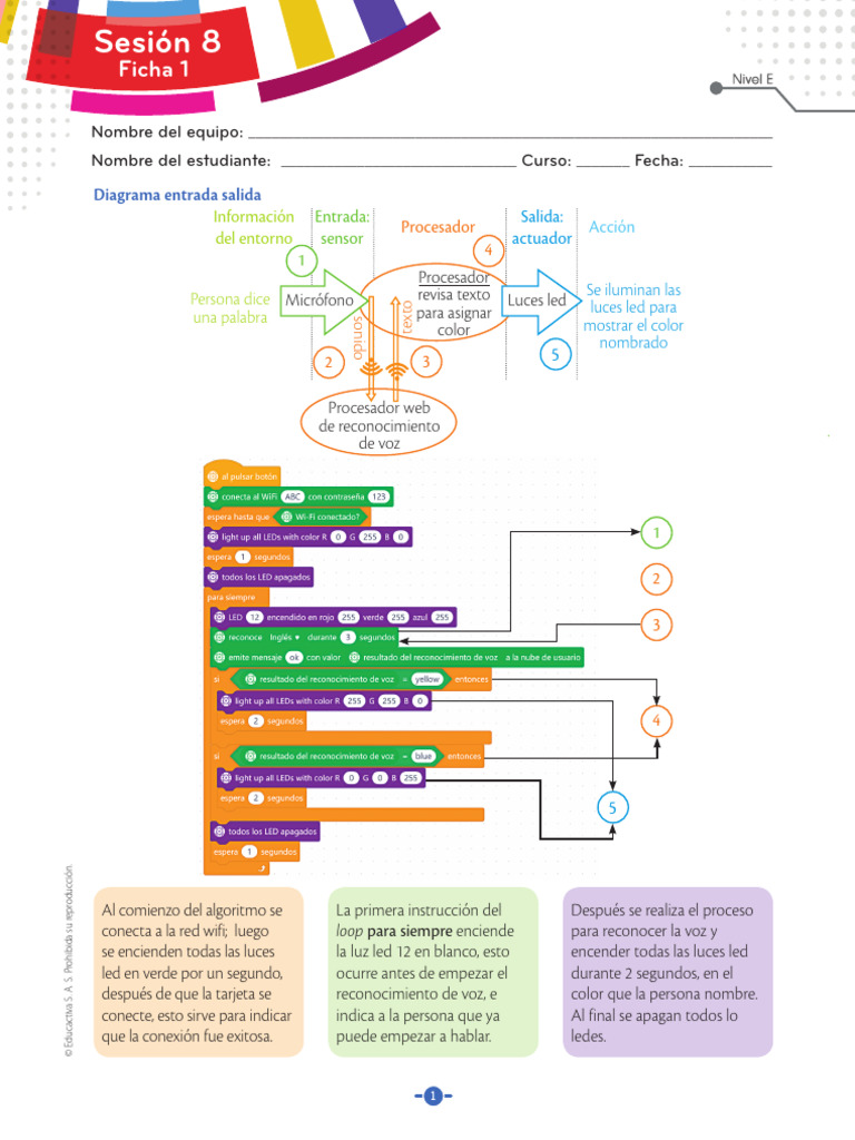 NPR e s08 Com Ficha1 5 8 2p | PDF | Diodo emisor de luz | Ligero