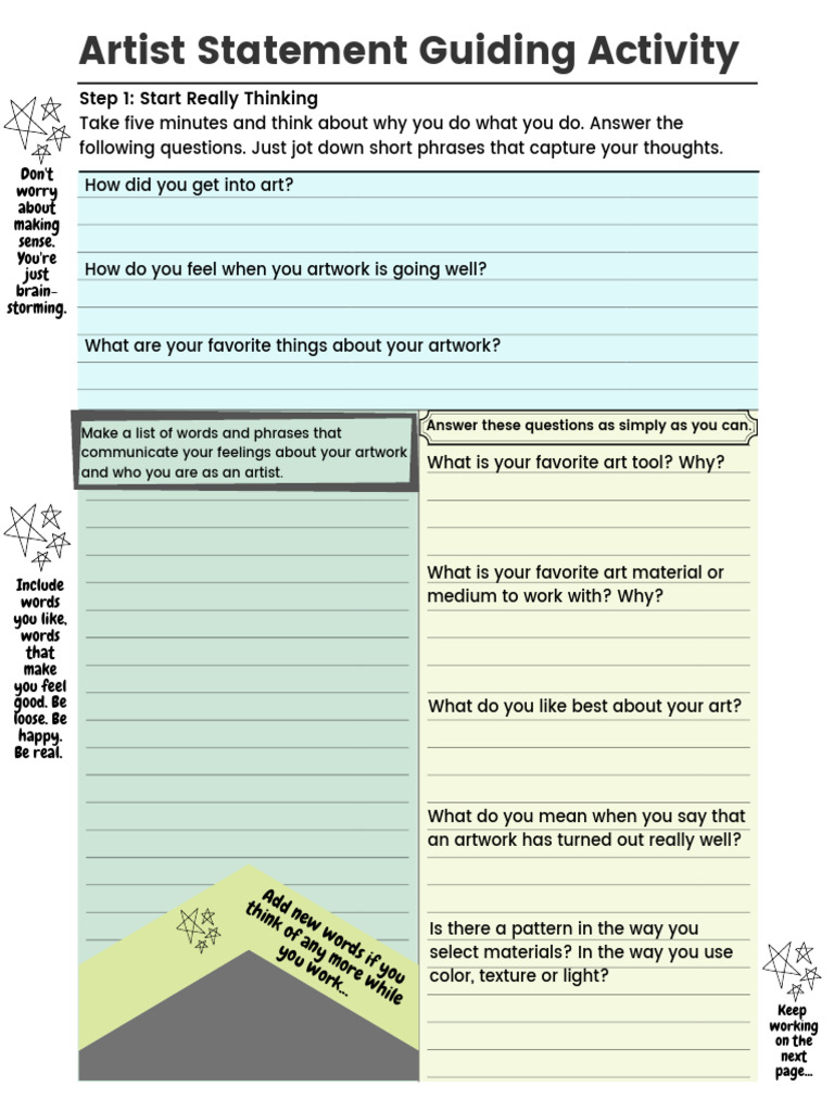 Artist Statement Guiding Activity | PDF | Grammar | Linguistics
