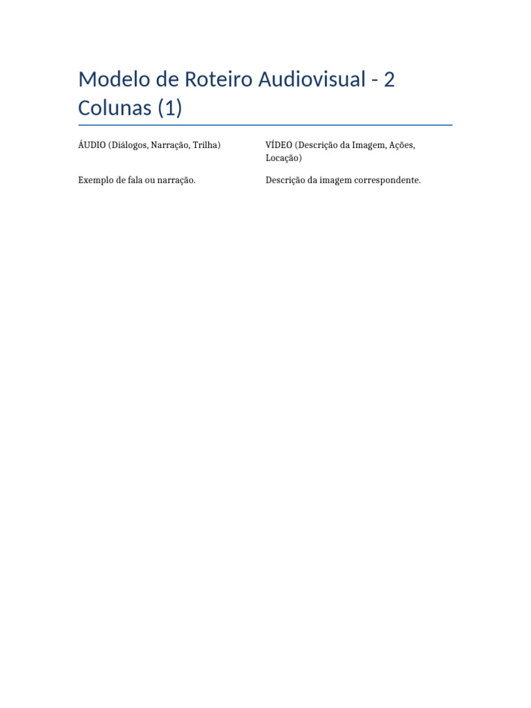 Modelo Roteiro 2 Colunas 1 | PDF