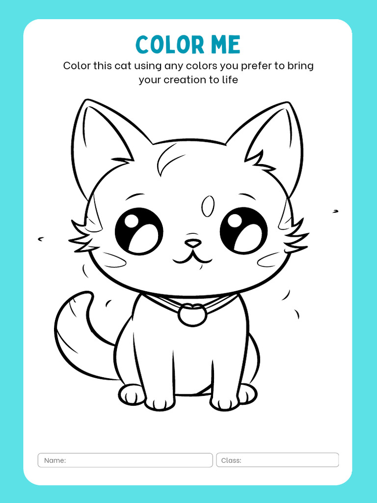 Black and White Illustrative Coloring Worksheet | PDF