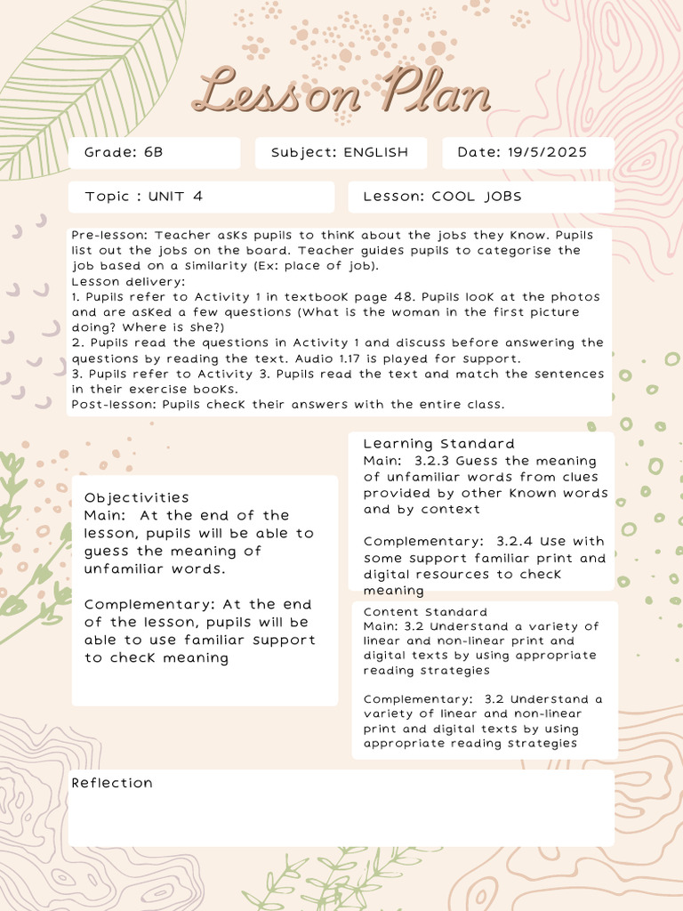 Abd Rahman Daily Lesson w13 | PDF | Lesson Plan | Teachers