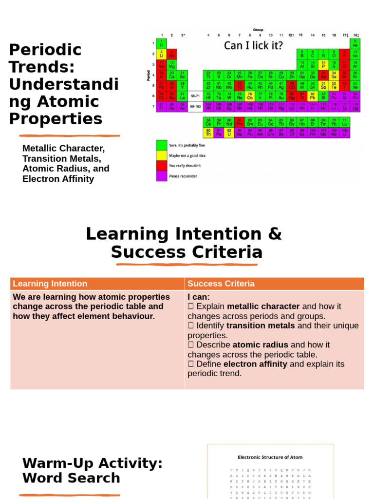 WK 3 - Periodic Trends | PDF | Ion | Atoms