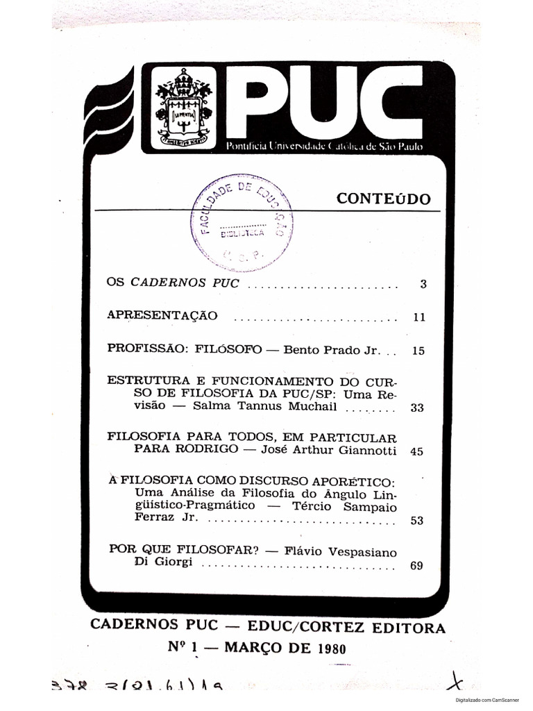 PRADO JR., Bento. Profissão - Filósofo | PDF