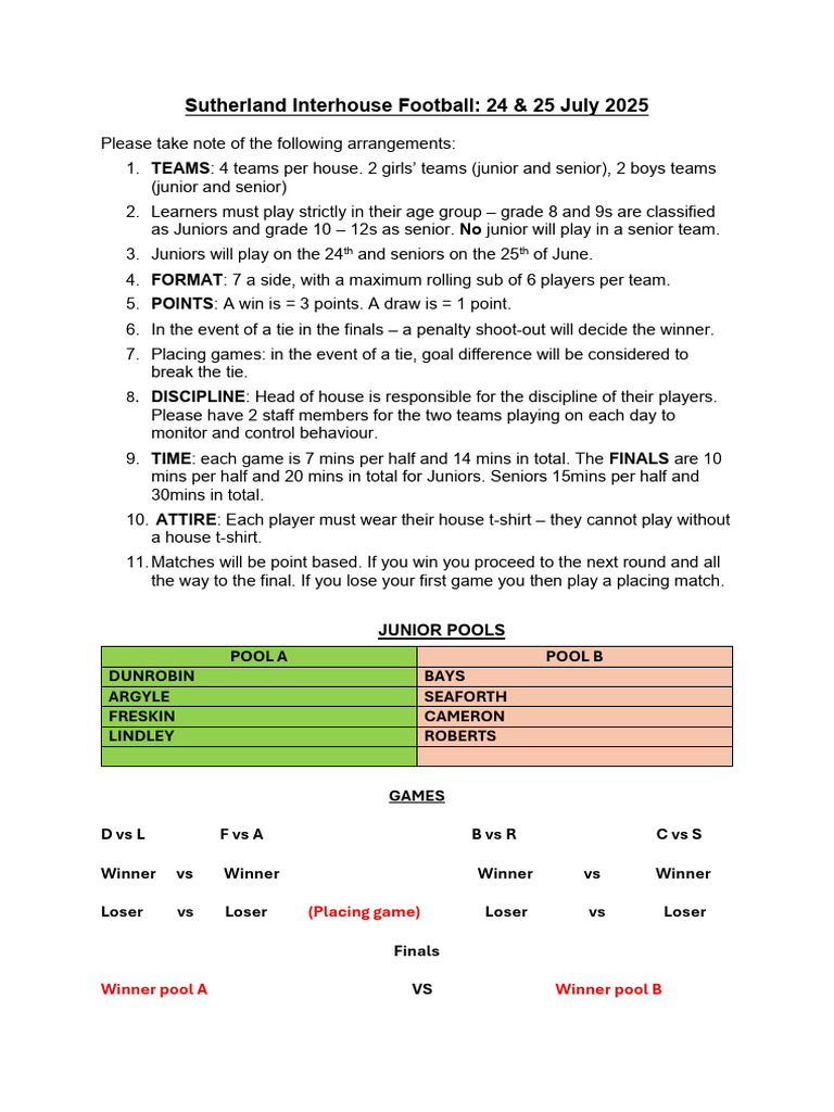 Interhouse Football 24 & 25 June 2025 | PDF | Chess | Chess Theory