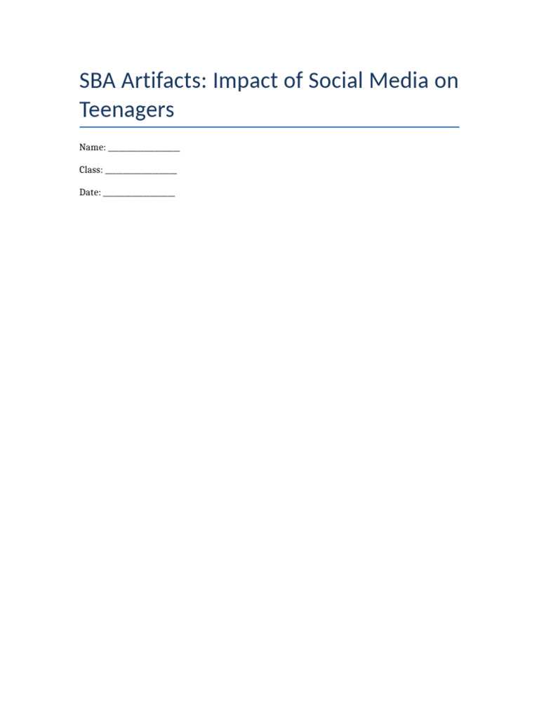 SBA Artifacts 2025 | PDF