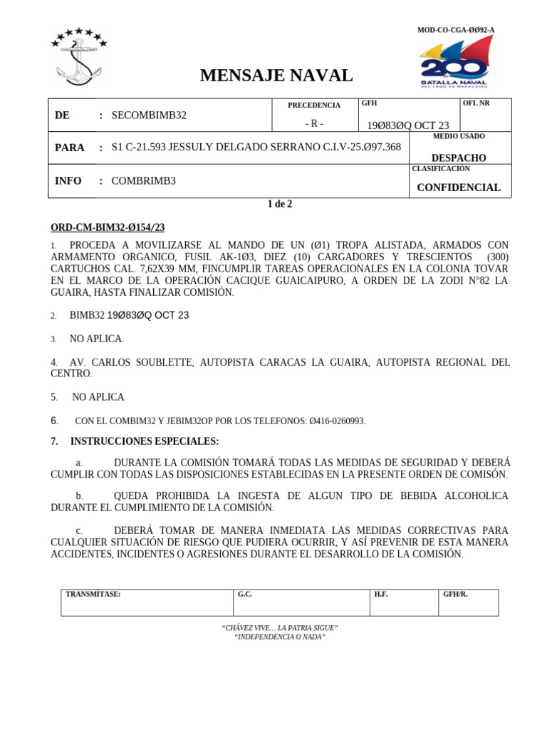 Ord Cm Pnme Machado Pdf Armas De Fuego