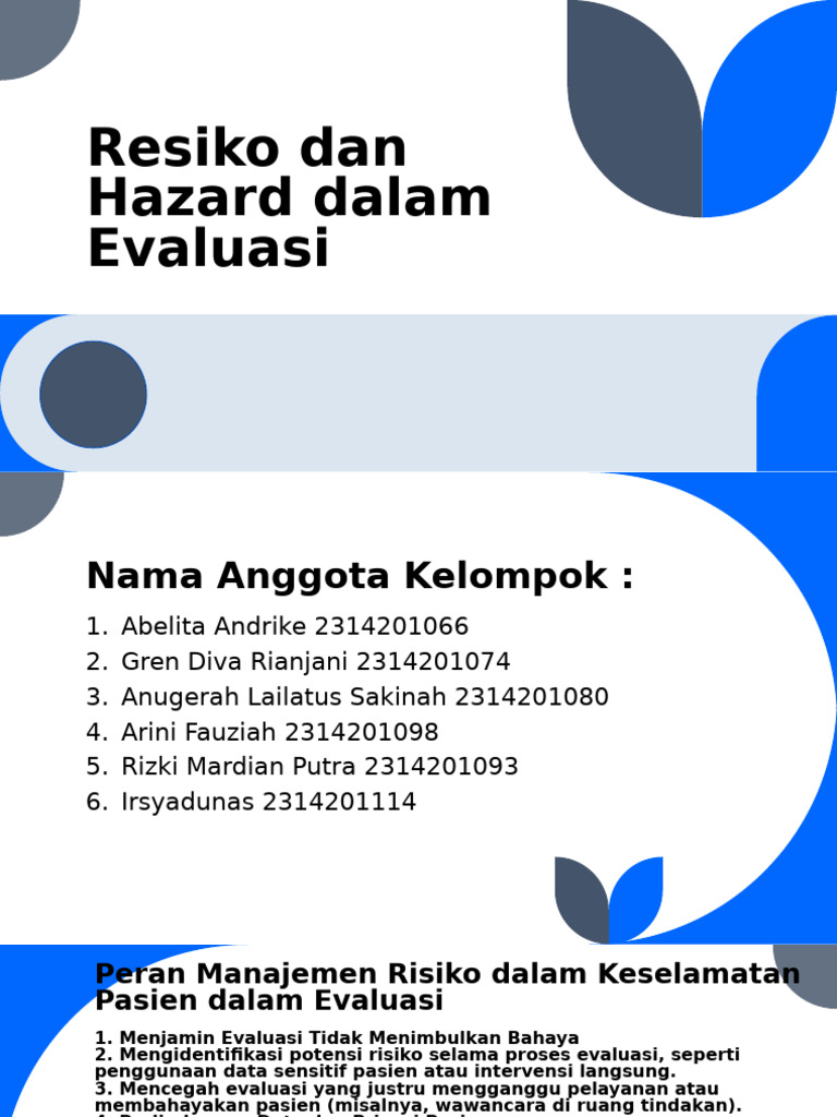 Resiko Dan Hazard Dalam Evaluasi | PDF