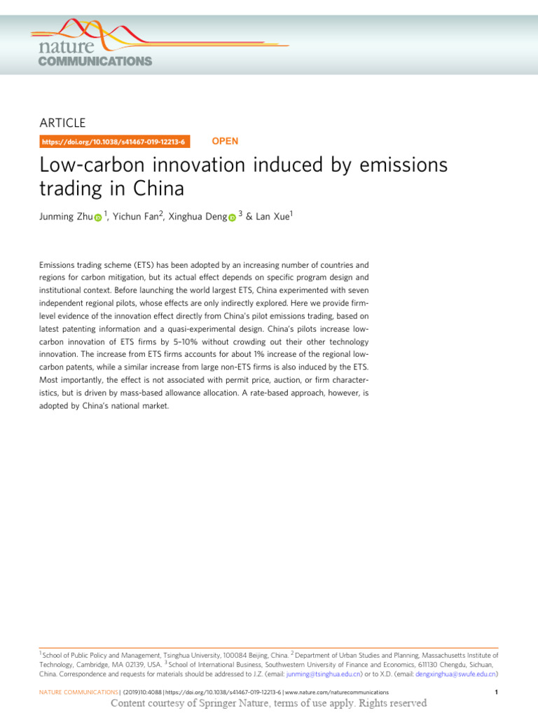 Topic 3 Low-Carbon Innovation Induced by Emissions Trading | PDF ...