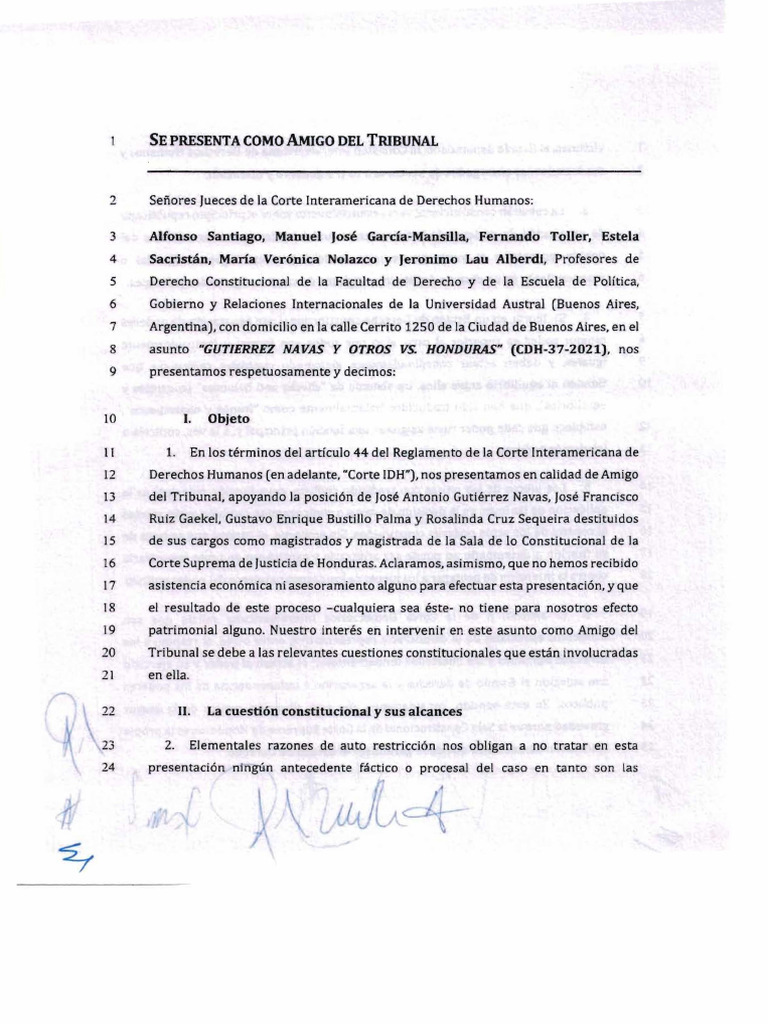 Amicus Curiae Corte IDH Honduras | PDF | Debido al proceso | Esfera pública