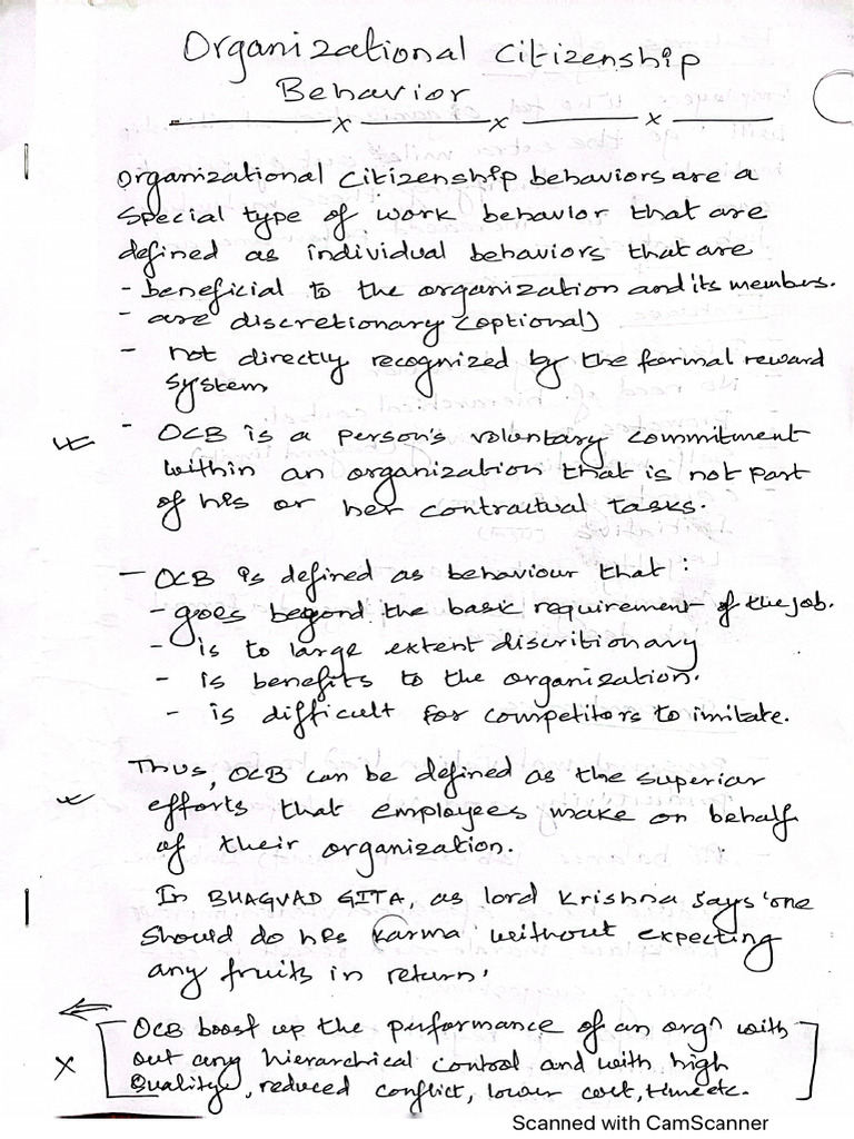 Organization Citizenship Behavior | PDF
