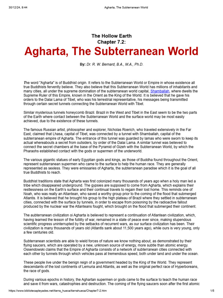 Agharta, The Subterranean World | PDF | Inca Empire | Atlantis