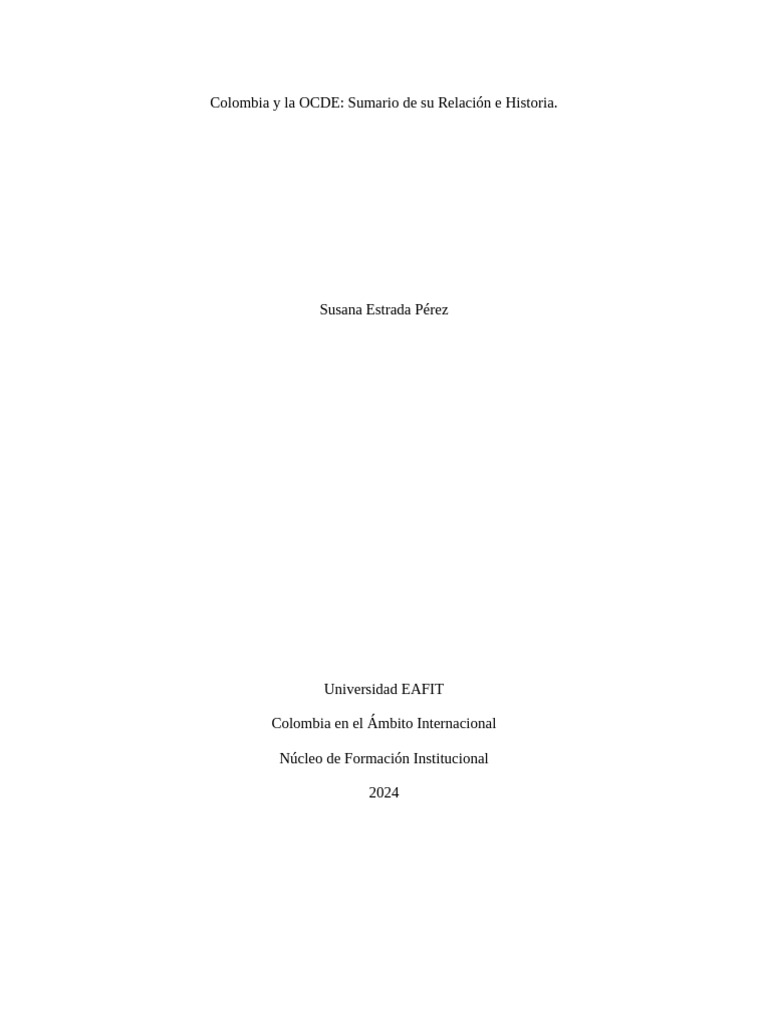 Colombia y su Admisión a la OCDE: Impacto y Retos | PDF | Colombia | Chile
