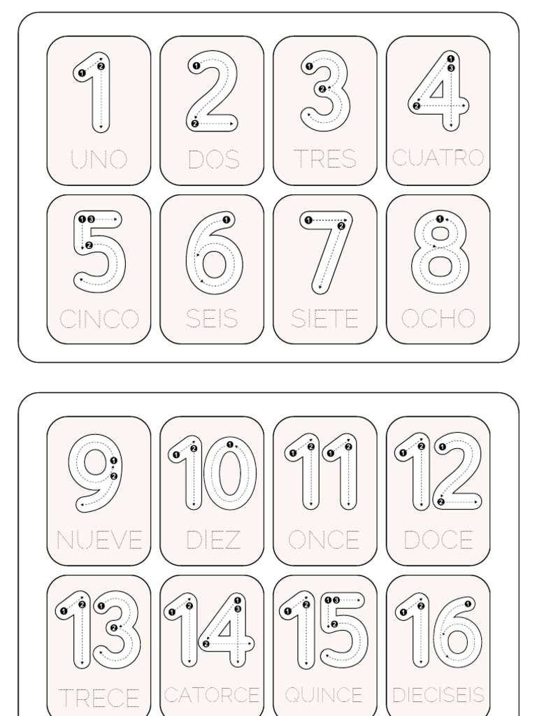 Trazo de Números Del 1 Al 100 en Español | PDF | Artes del Lenguaje y ...