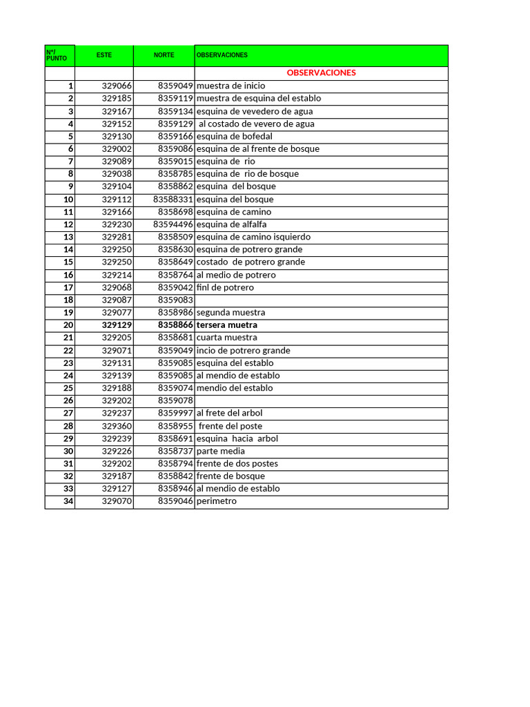 Formato de Coordenadas Utm Sonia 2003 | PDF