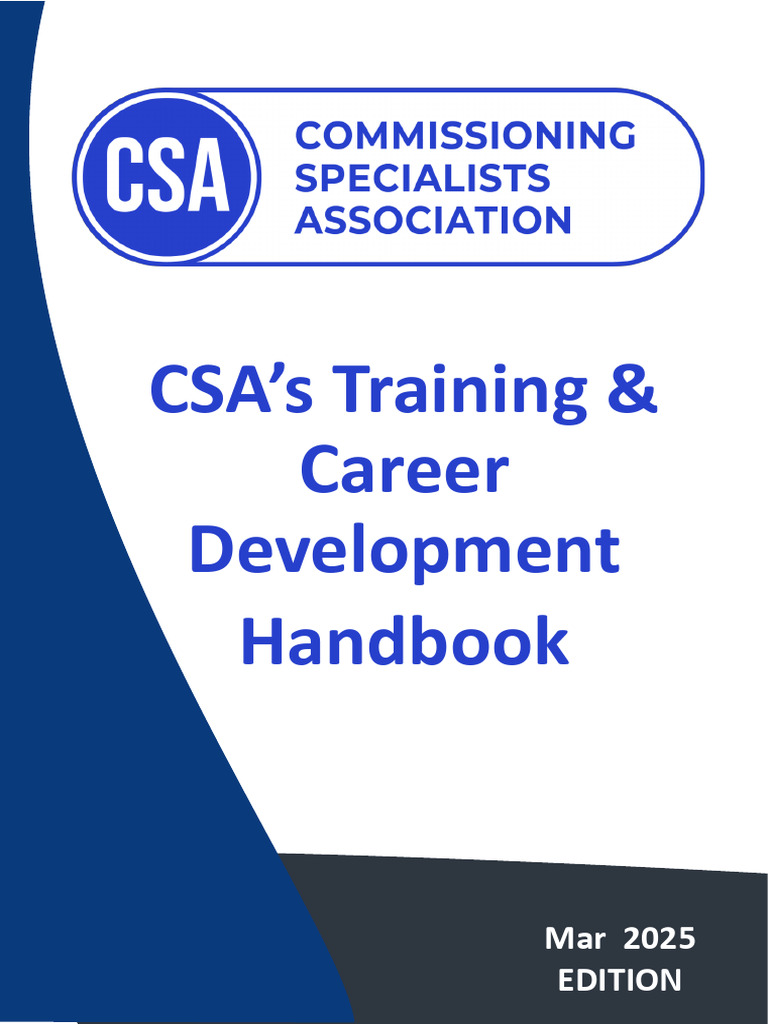 CSA Training & Career Development Guide | PDF | Occupational Safety And ...