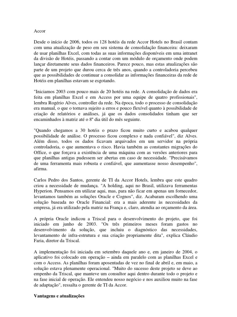 Accor | PDF | Planilha | Microsoft Access