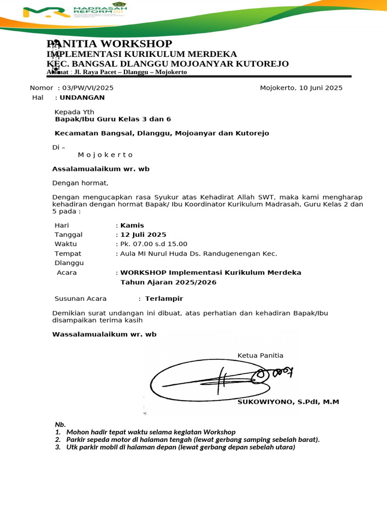 Undangan Dan Jadwal WORKSHOP IKM 2025 | PDF