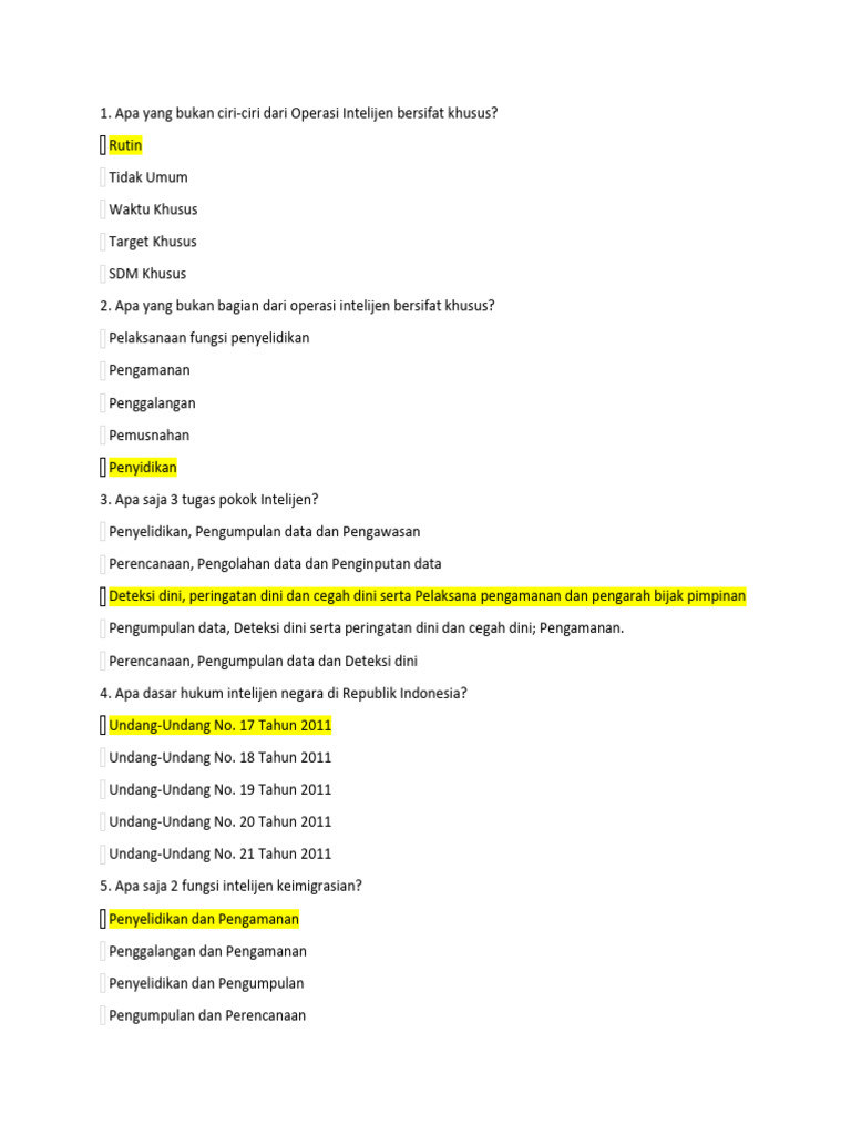 Ciri dan Teknik Intelijen Keimigrasian | PDF