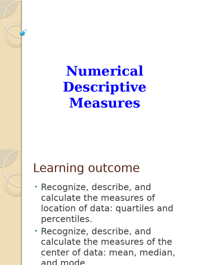 Descriptive Statistics | PDF | Variance | Standard Deviation