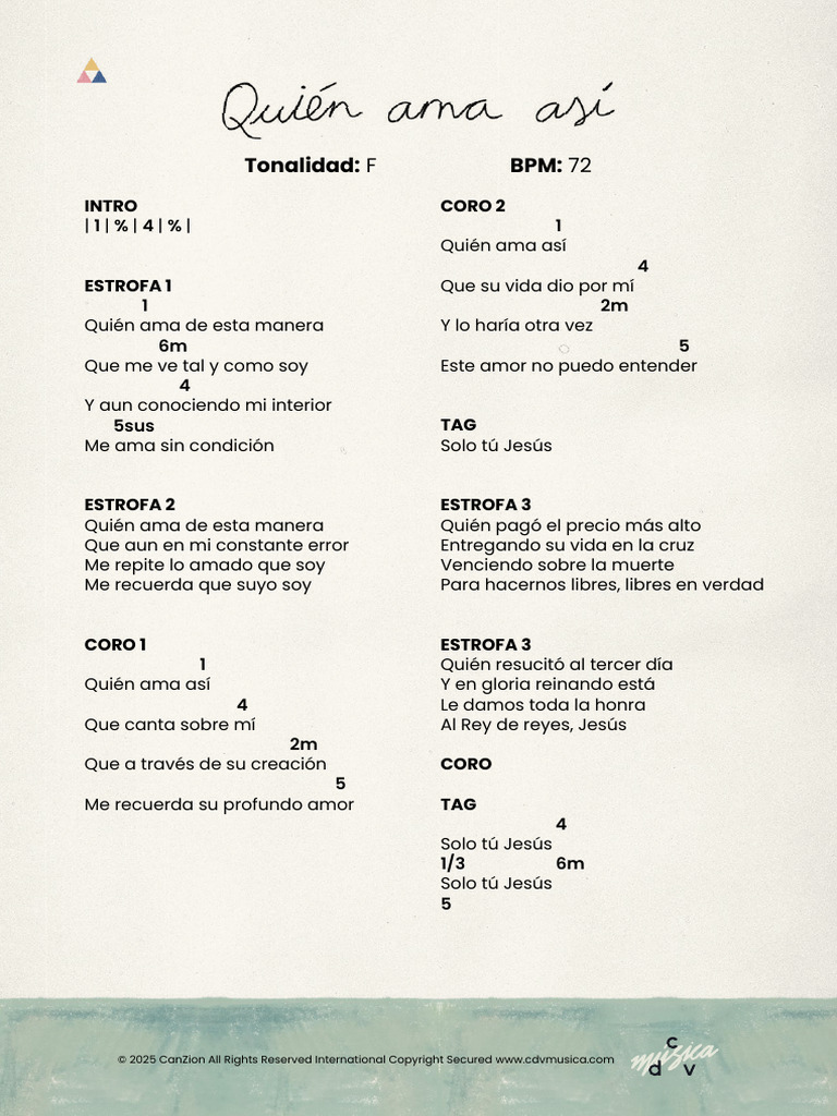 Quien Ama Asi Letra y Acordes | PDF
