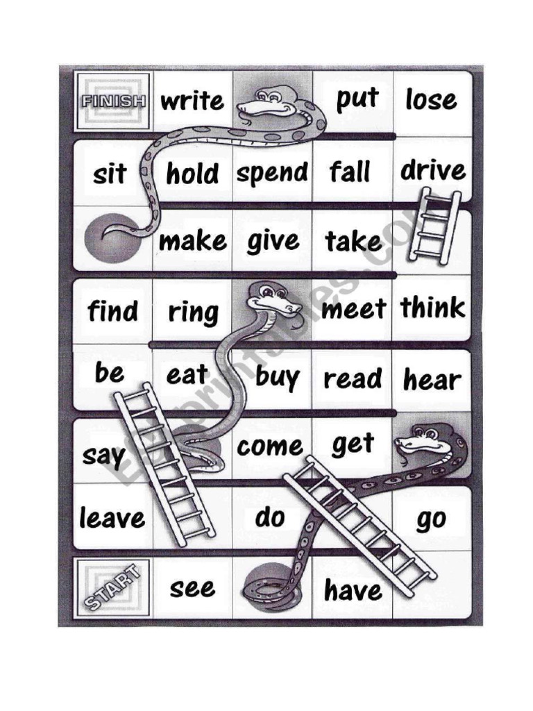Snakes and Ladders Verbs | PDF