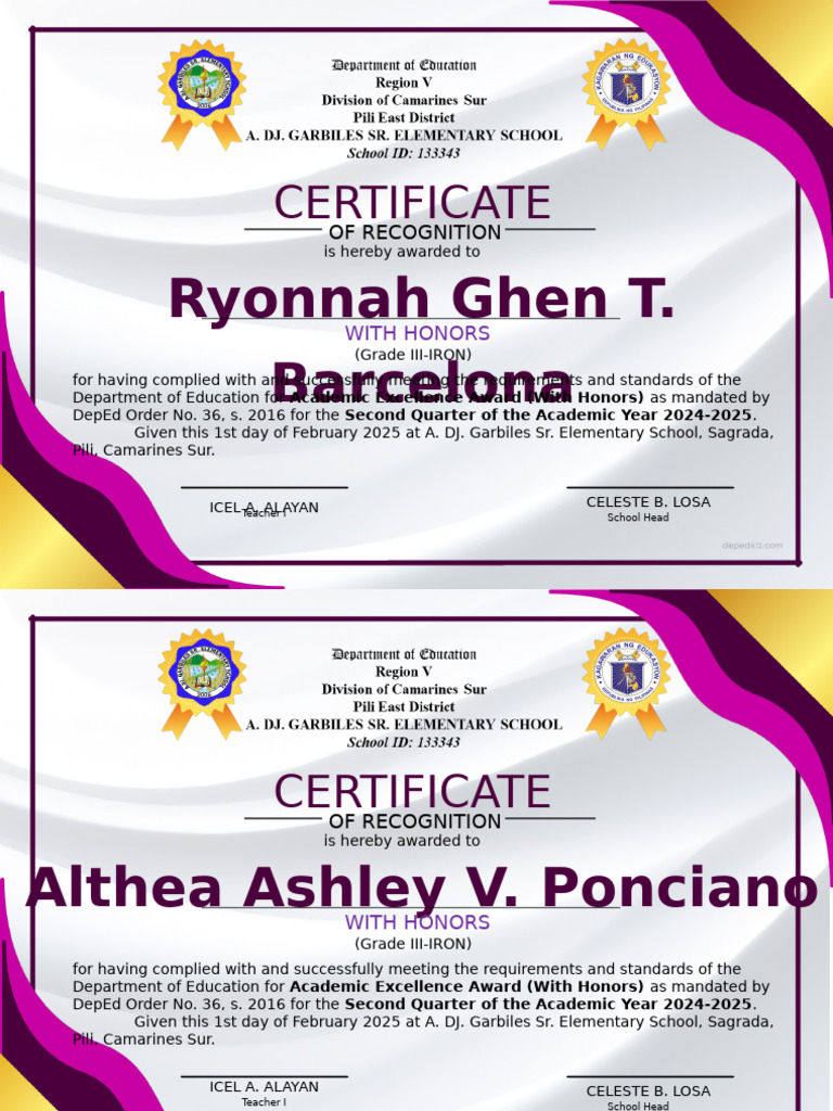Recognition Certificate | PDF | Philippines