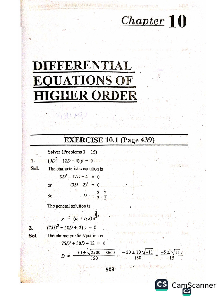 Solution Key Differential Equations | PDF