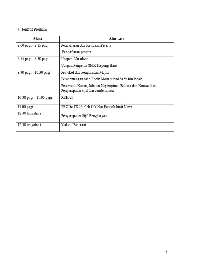 Tentatif Program | PDF