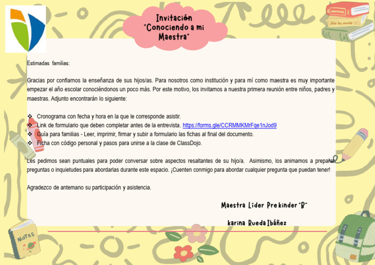 Invitaci211n-Conociendo A Mi Maestra - 33 - 123840157 | PDF
