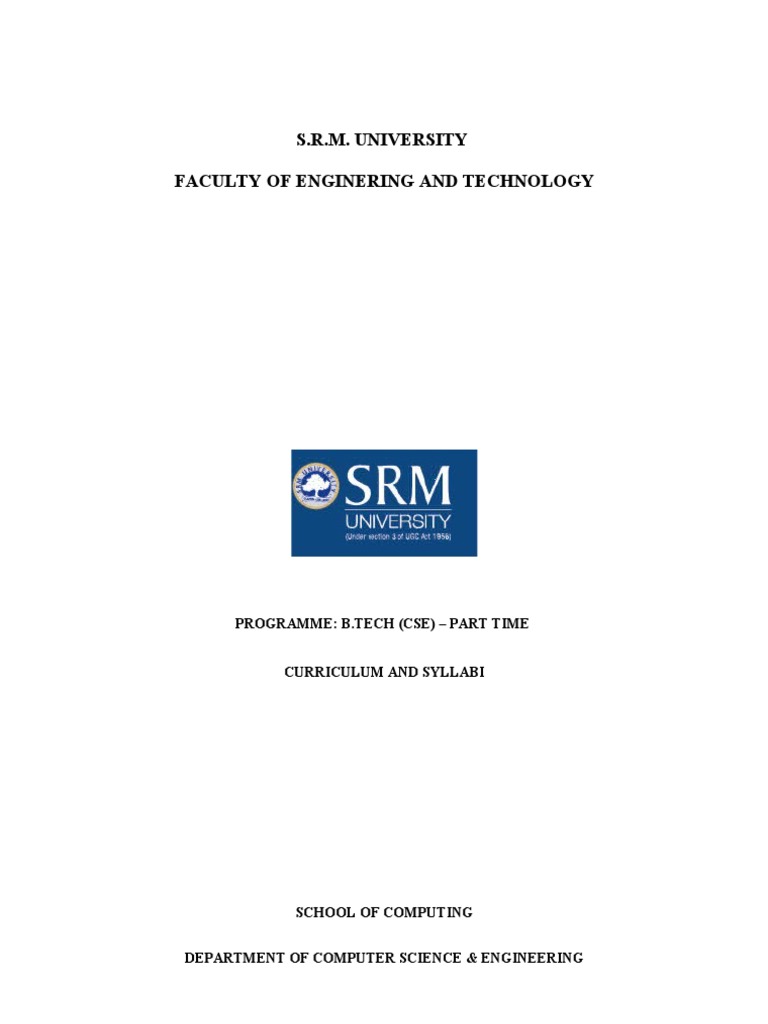 SRM B.tech Part-Time Curriculum | PDF | Parsing | Programming Language