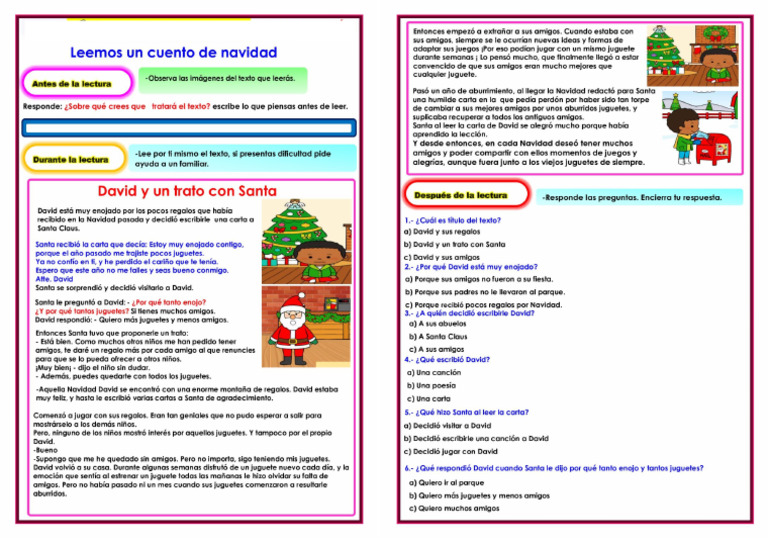 Ficha Lectura de Navidad | PDF