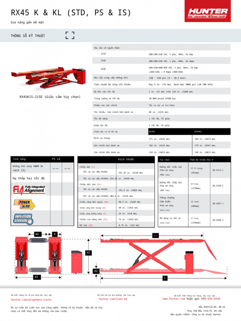 RS07516-05 RX45K Surface Mount Lift Specifications | PDF