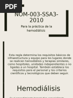 NOM-003-SSA3-2010, para La Práctica de Hemodiálisis | PDF | Hemodiálisis | Hospital